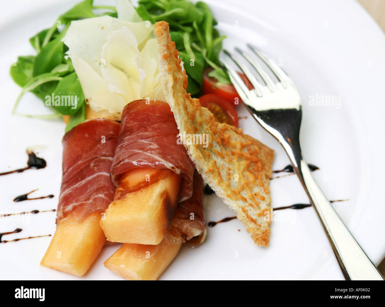 Fruit fork melon ham hi-res stock photography and images - Alamy