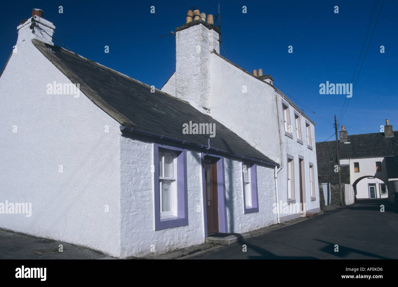 Traditional white stone cottage Whithorn Scotland Stock Photo - Alamy