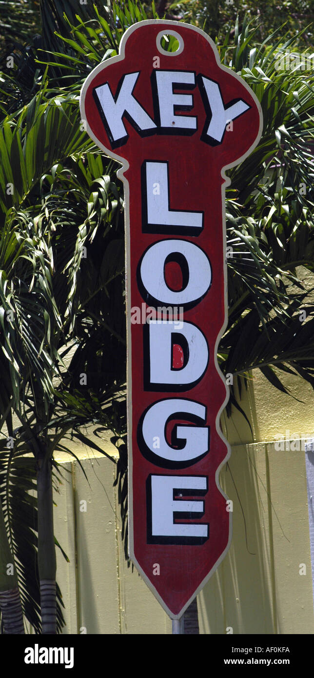 Hotel Lodge sign Key west Florida Stock Photo - Alamy