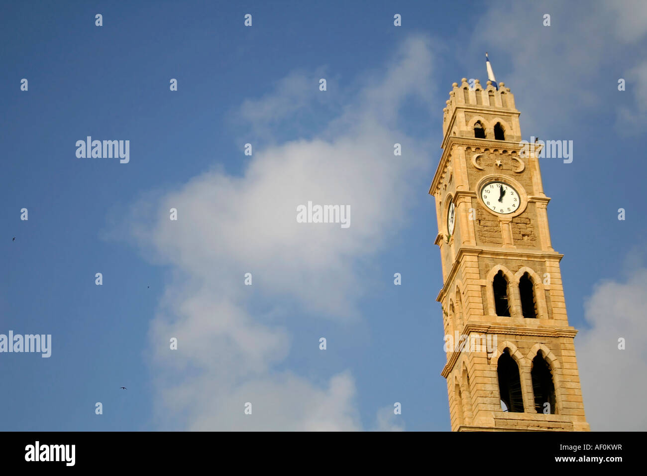 old clock tower akko isrtael Stock Photo - Alamy