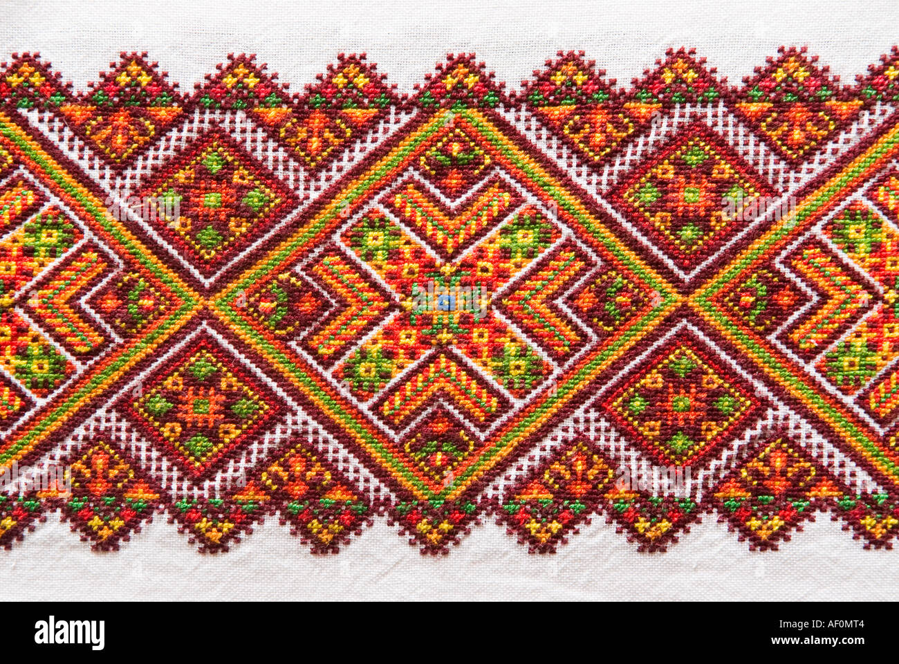 Hand Embroidered textile typical to Western Ukraine Stock Photo - Alamy
