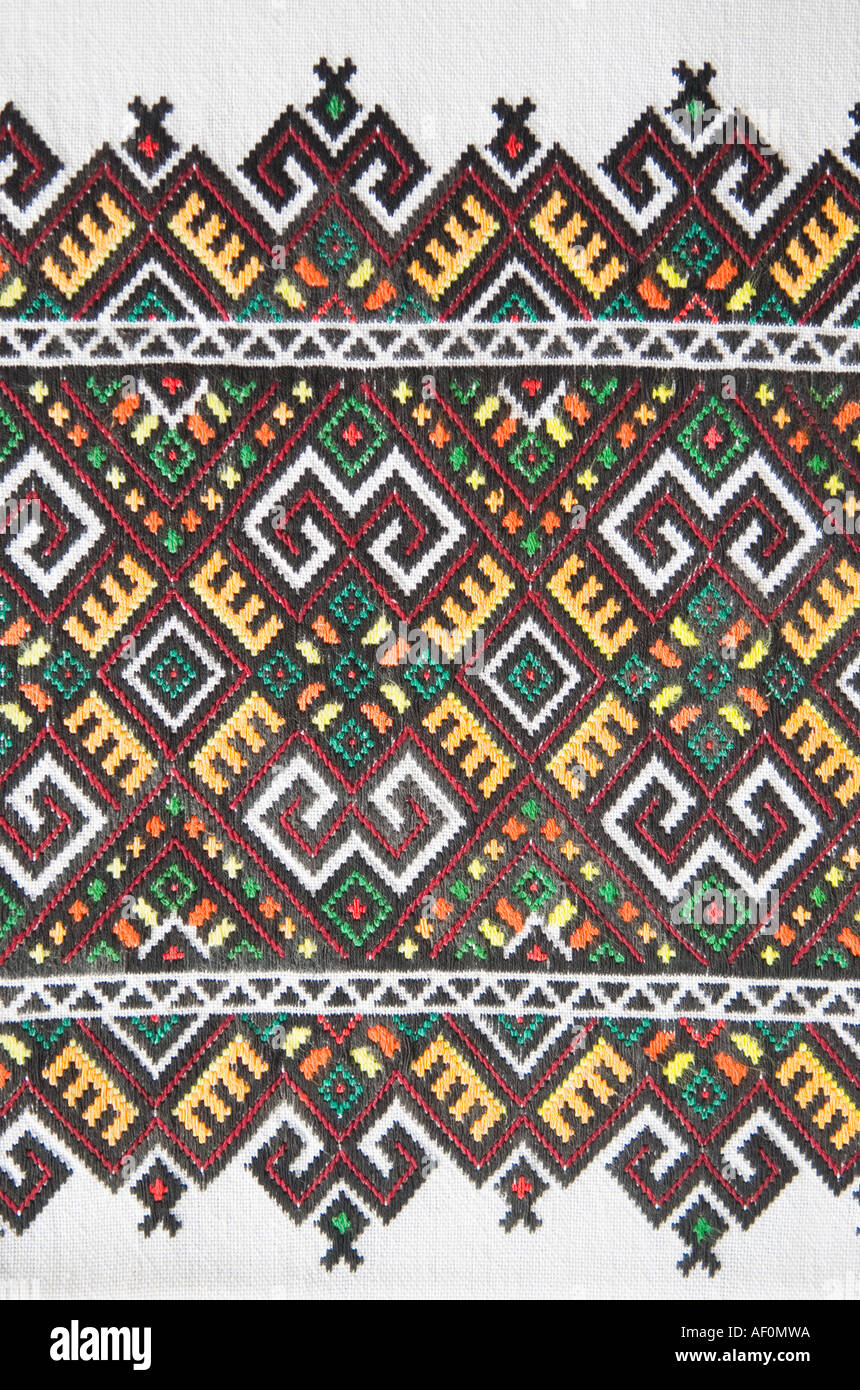 Hand Embroidered textile typical to Western Ukraine Stock Photo - Alamy