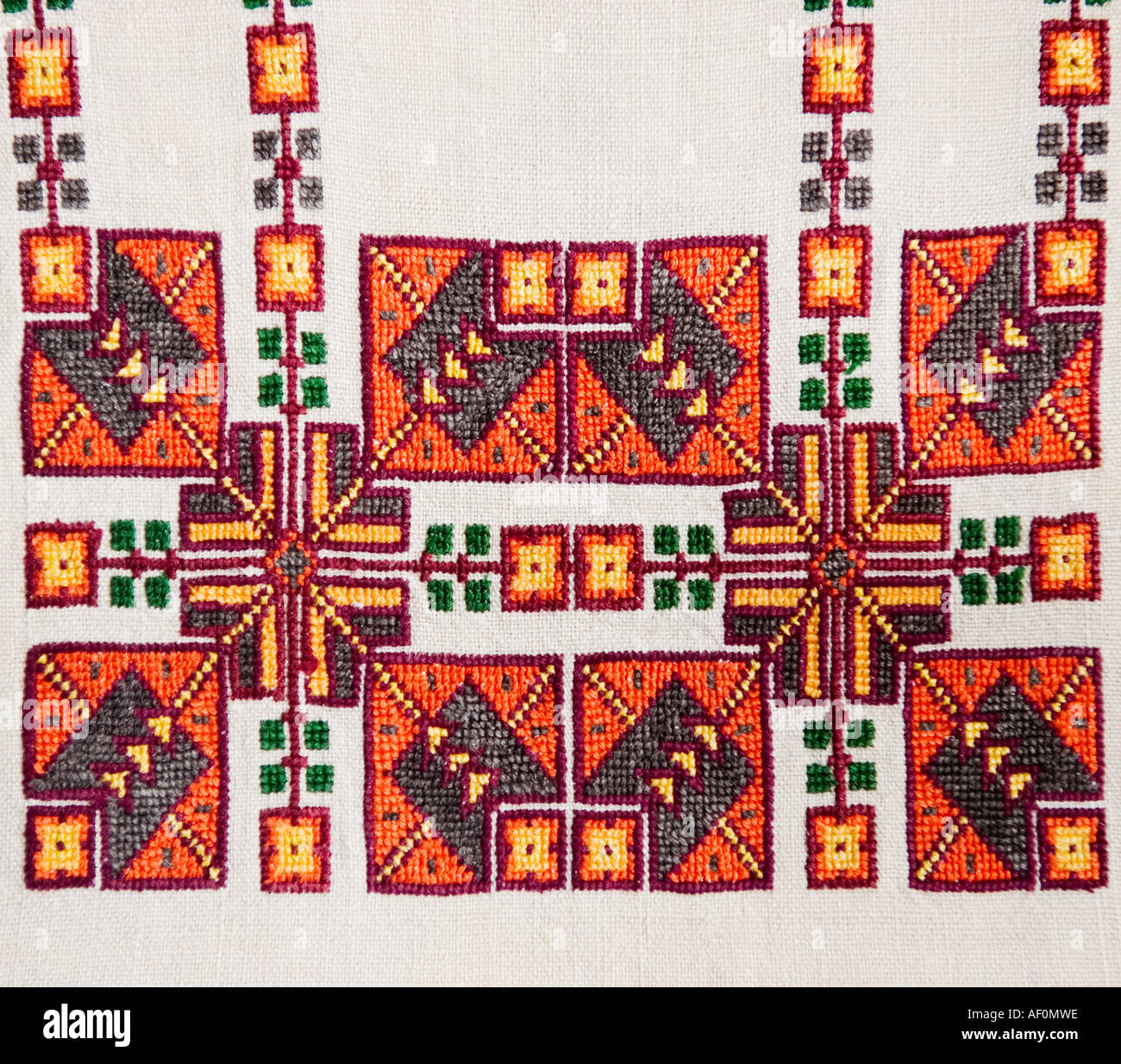 Hand Embroidered textile typical to Western Ukraine Stock Photo - Alamy