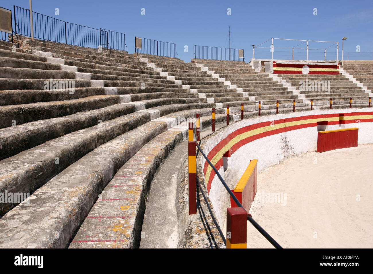 The bullfighting arena in the old Alcudia town in the island of ...