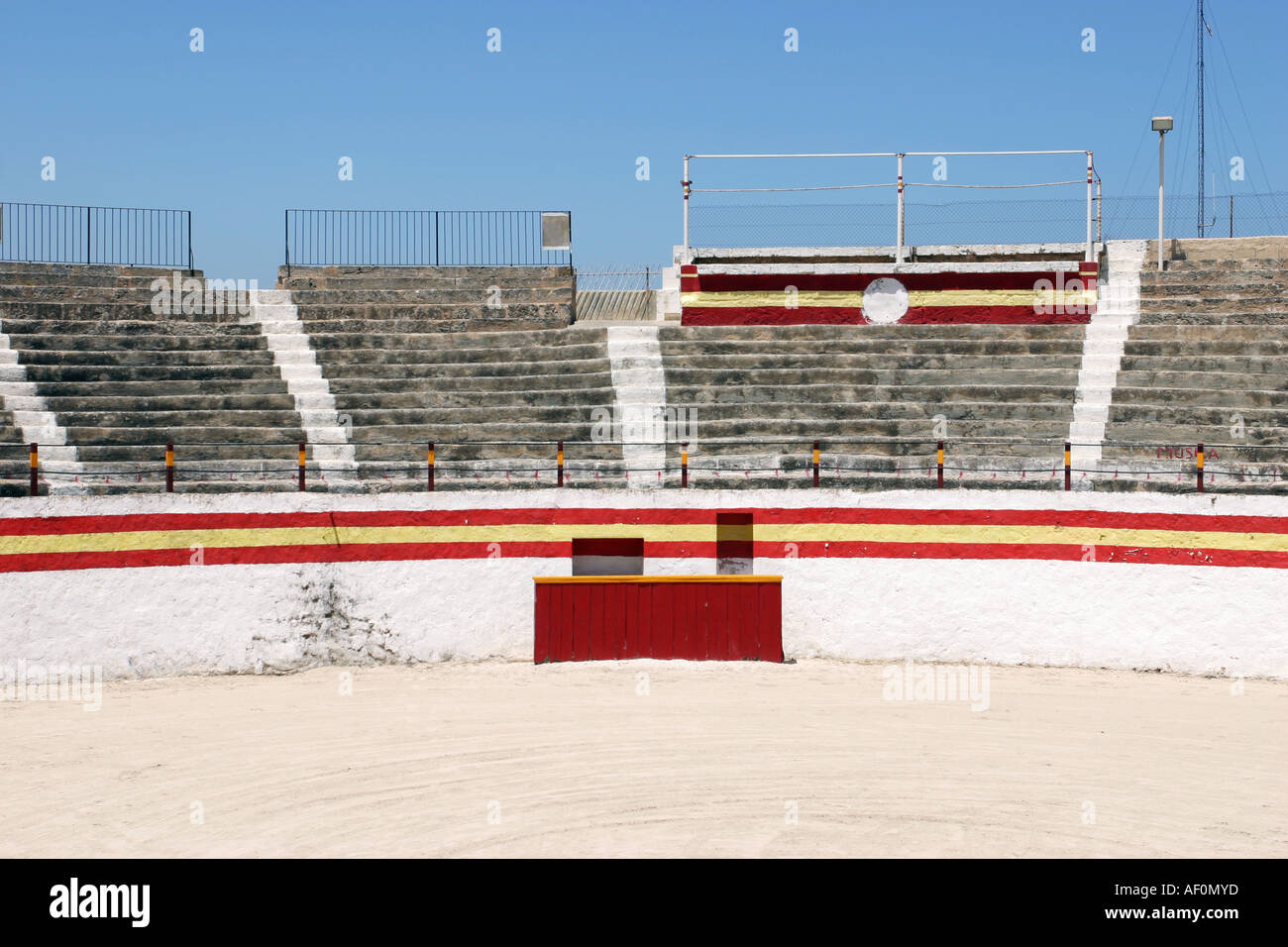 The bullfighting arena in the old Alcudia town in the island of ...