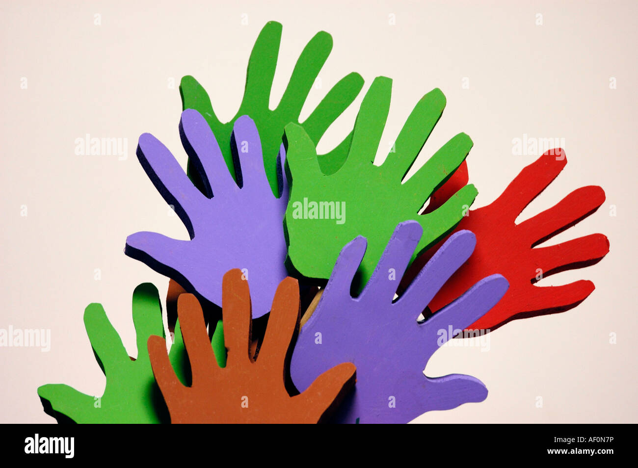 Colorful Hand print Cutouts Stock Photo - Alamy