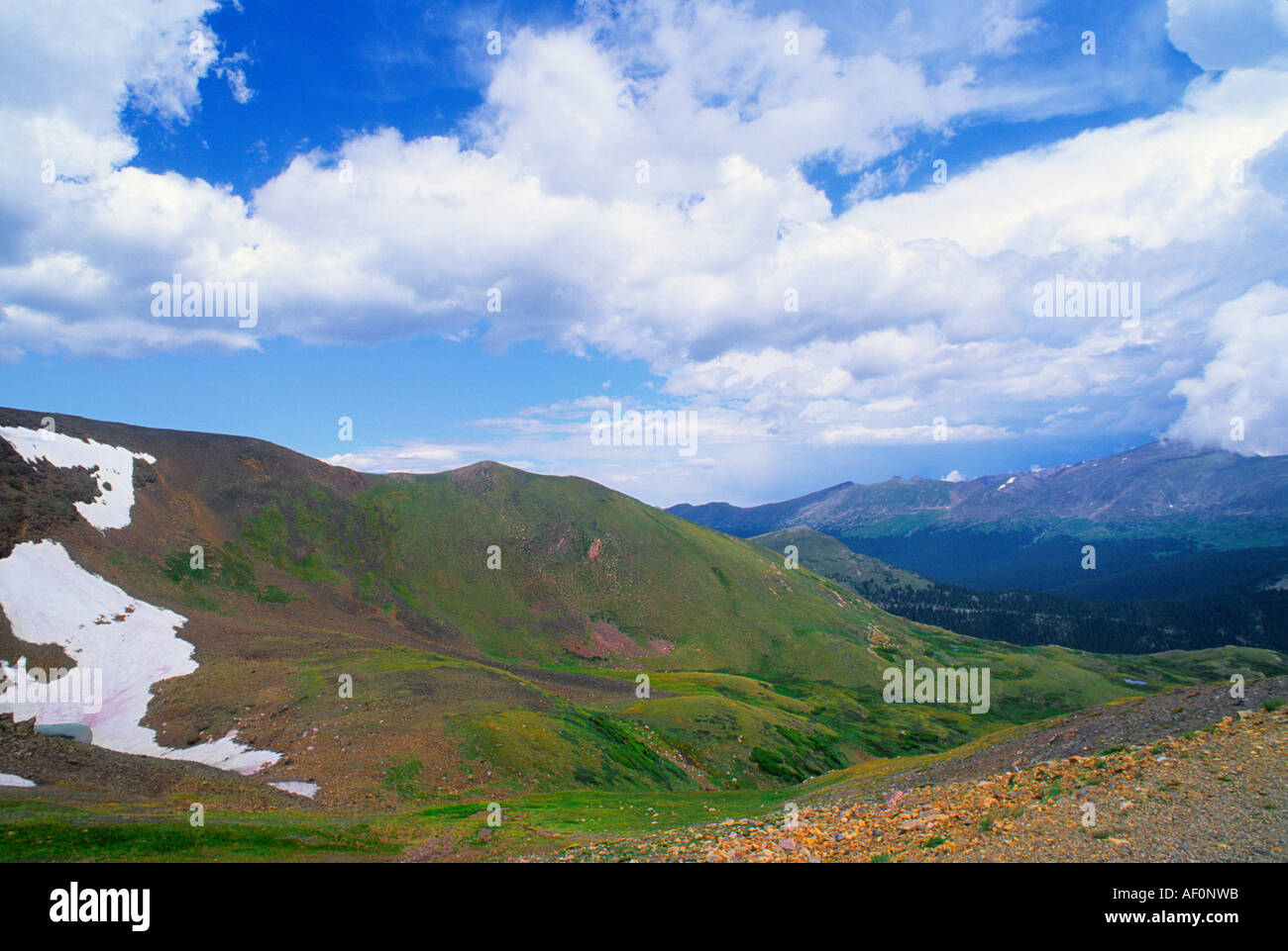 Glacier. Colorado Rocky Mountain National Park. Scenic highway view of ...