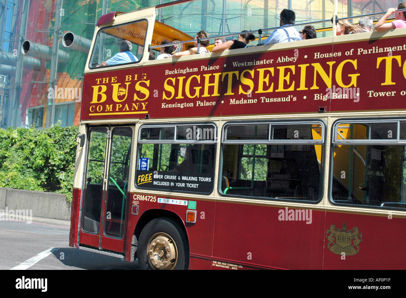 London double decker sightseeing tour bus near IMAX cinema Waterloo ...