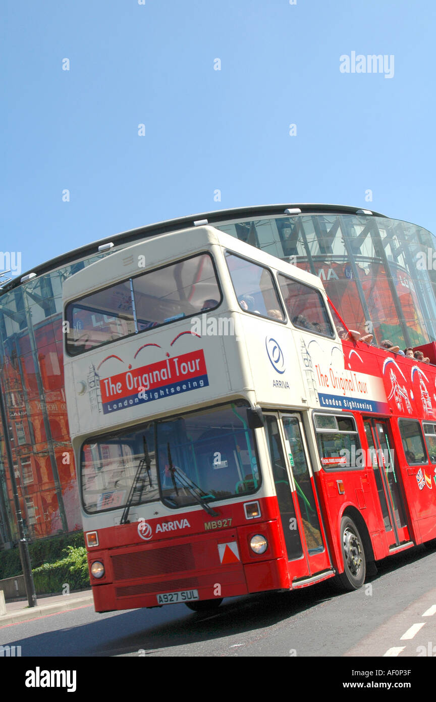 London double decker sightseeing tour bus near IMAX cinema Waterloo ...