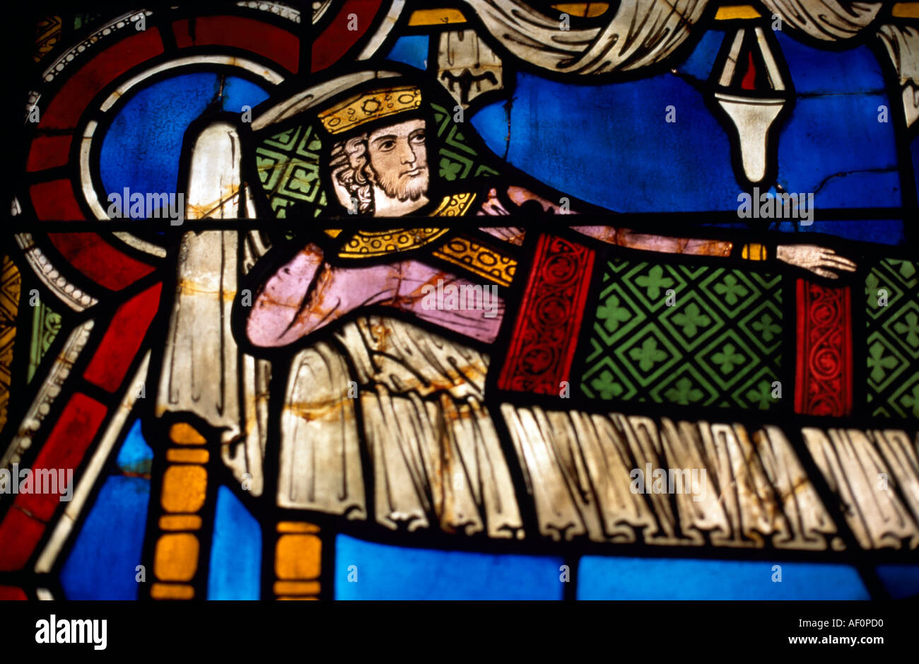 Köln, St. Kunibert, rechtes Chorfenster, Legende des heiligen Kunibert ...