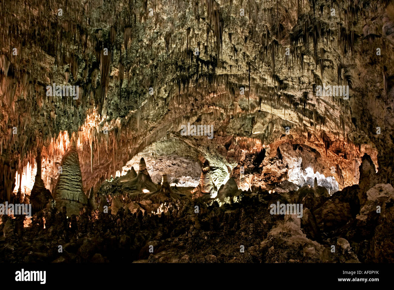 Carlsbad Cavern large chamber with formations Stock Photo - Alamy