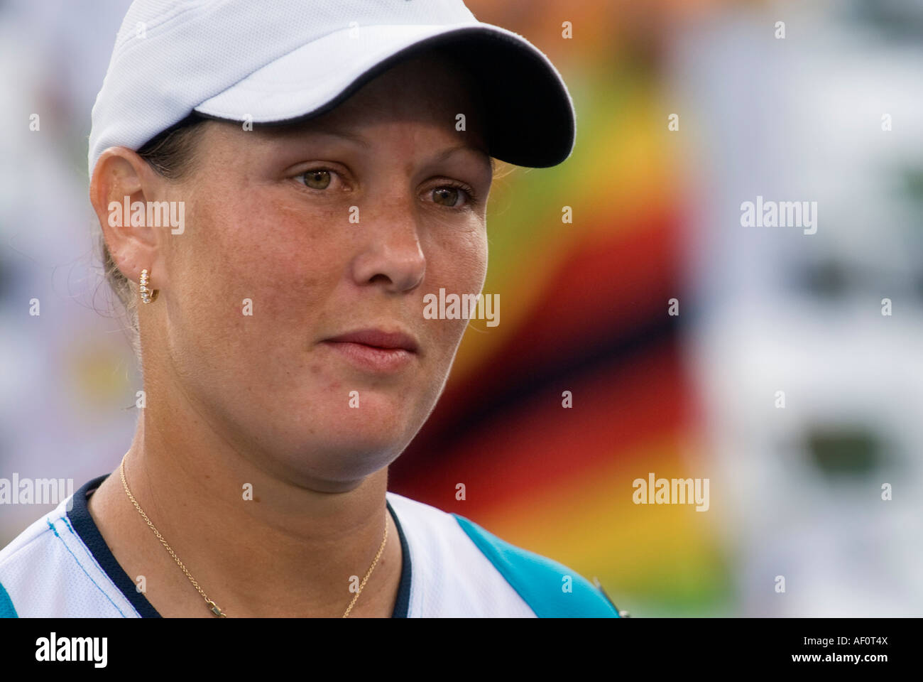 Liezel Huber awaits the awards ceremony after winning the doubles crown ...