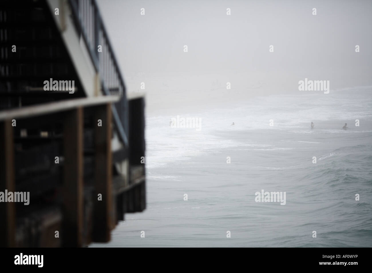 People Swimming in the Fog at the Redondo Beach pier, Redondo Beach ...