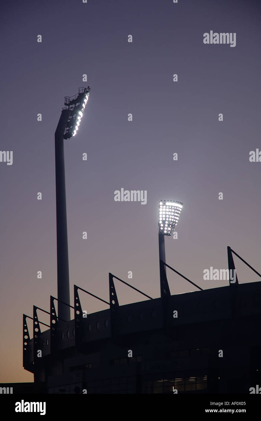 Stadium lights at dusk Stock Photo - Alamy