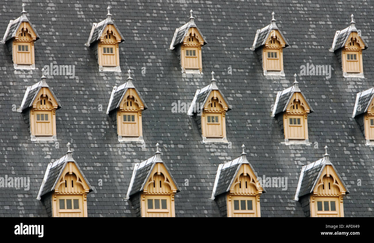 Rows of roof windows Stock Photo - Alamy