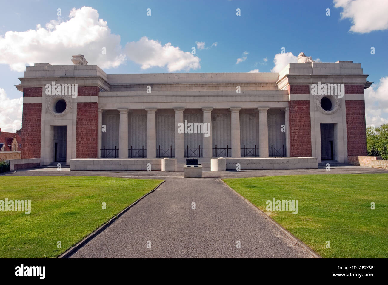 Side view of the Menin Gate Memorial in Ypres Belgium memorial to ...