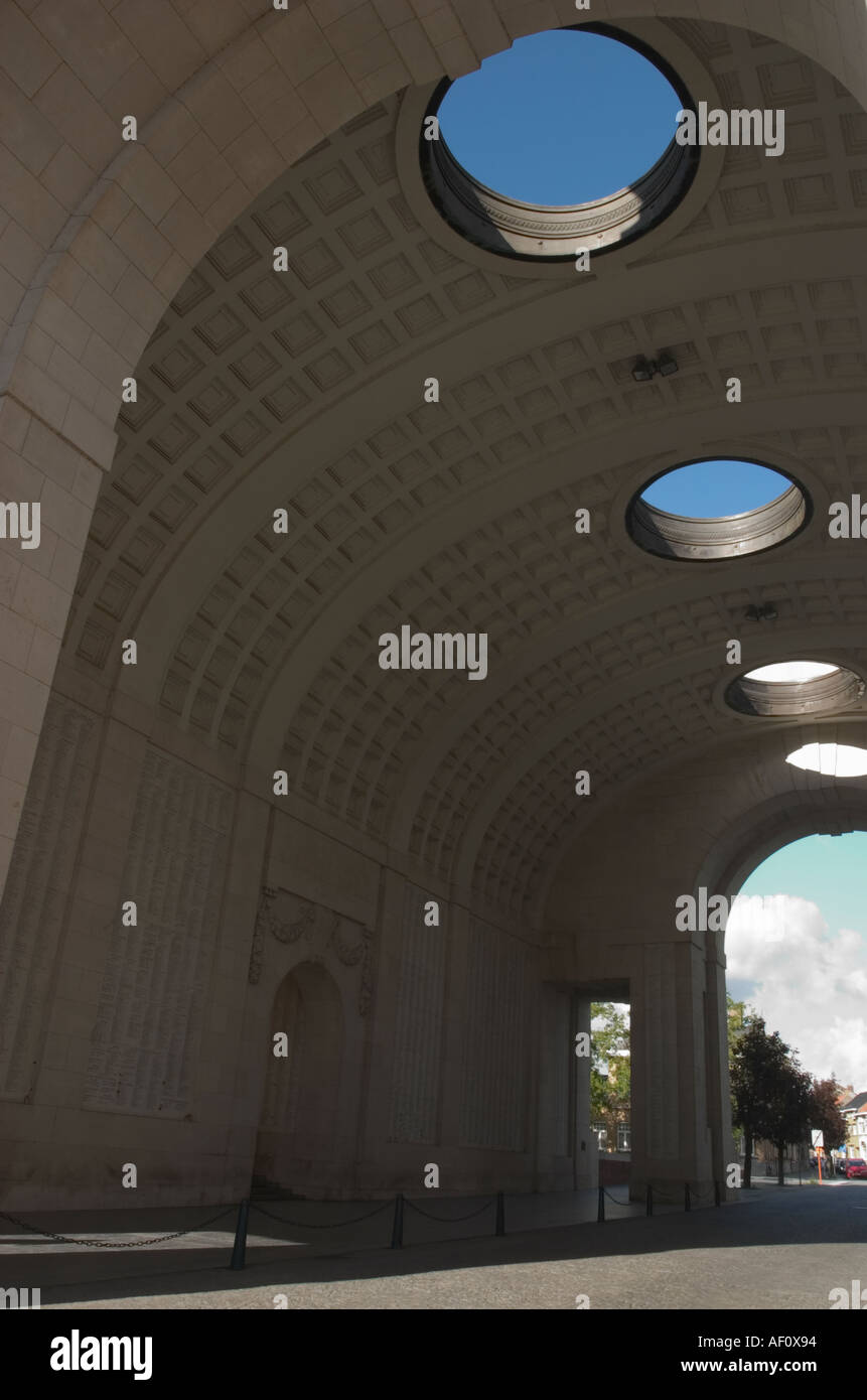 Interior view of the Menin Gate Memorial in Ypres Belgium memorial to ...