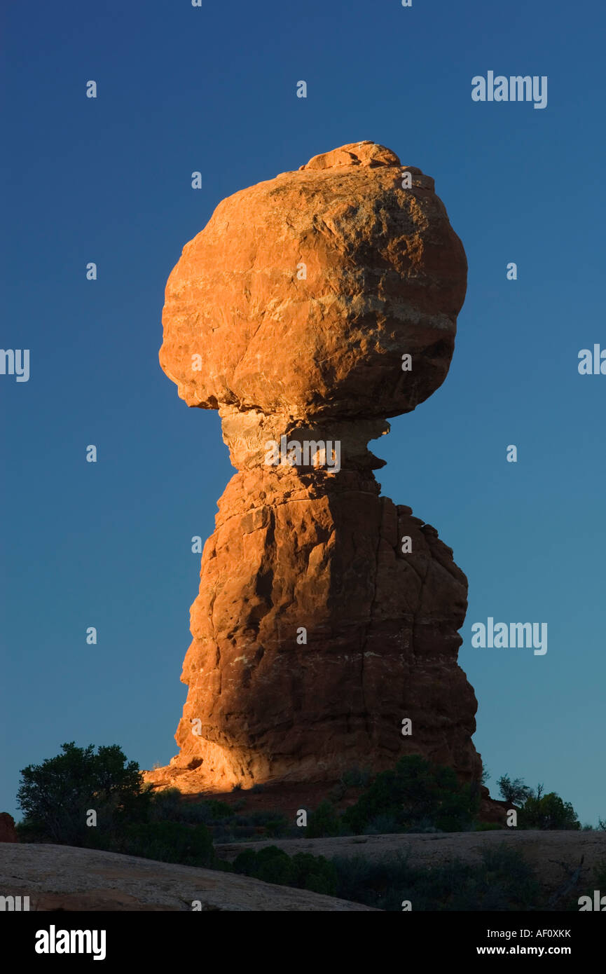 Balanced rock at sunrise Stock Photo - Alamy