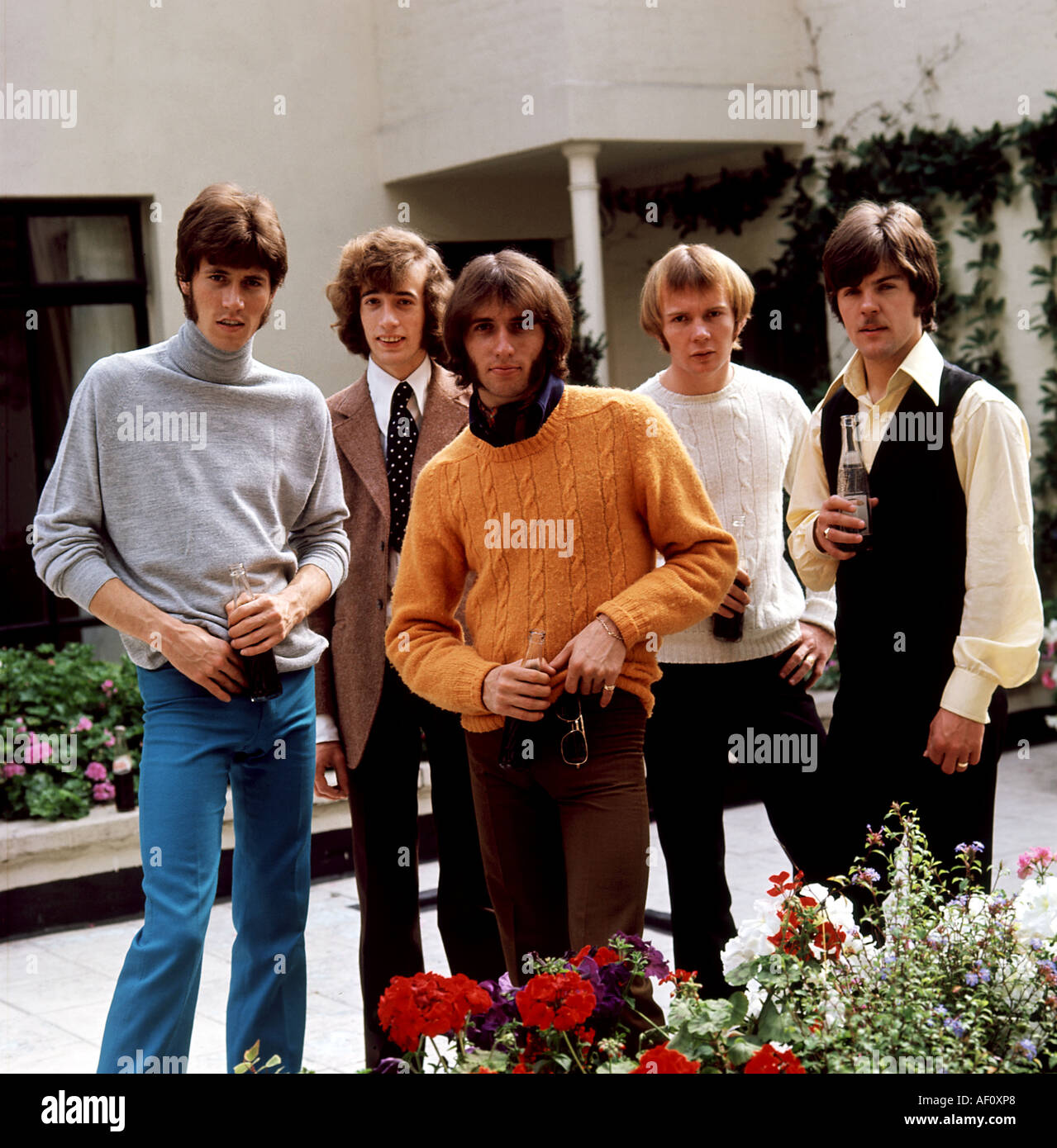 BEE GEES in May 1968. From left: Barry Gibb, Robin Gibb, Maurice Gibb ...