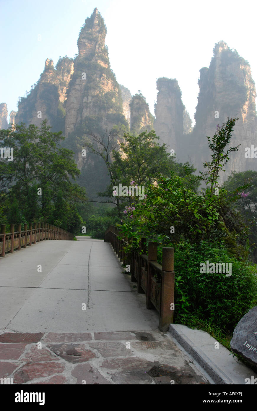 Limestone Rock formation cliffs and out crops near a road bridge at ...