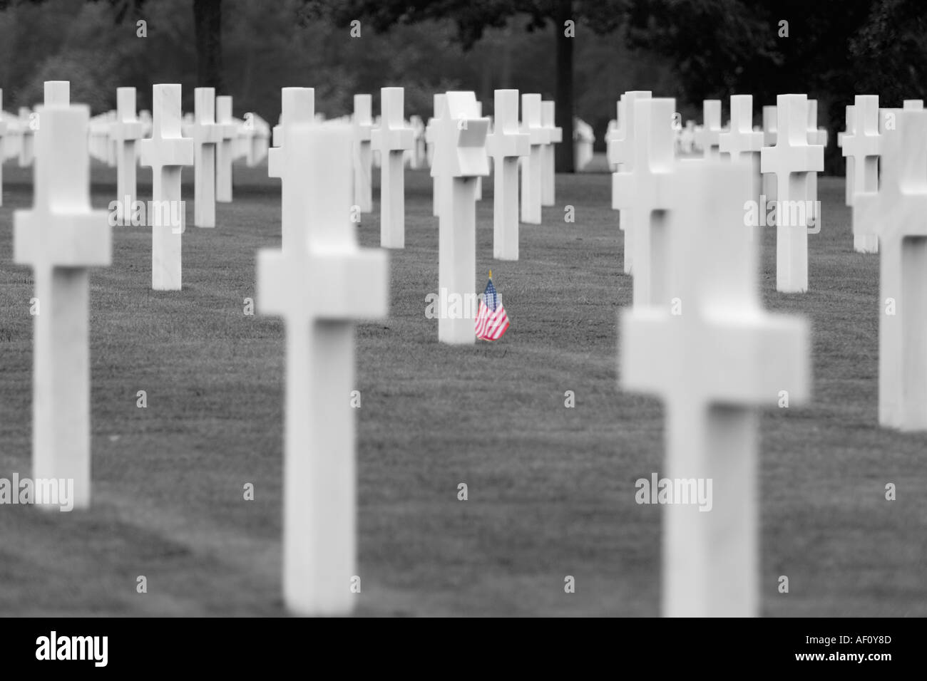 Stylized Jewish gravestone with flag planted at base in Omaha Beach ...