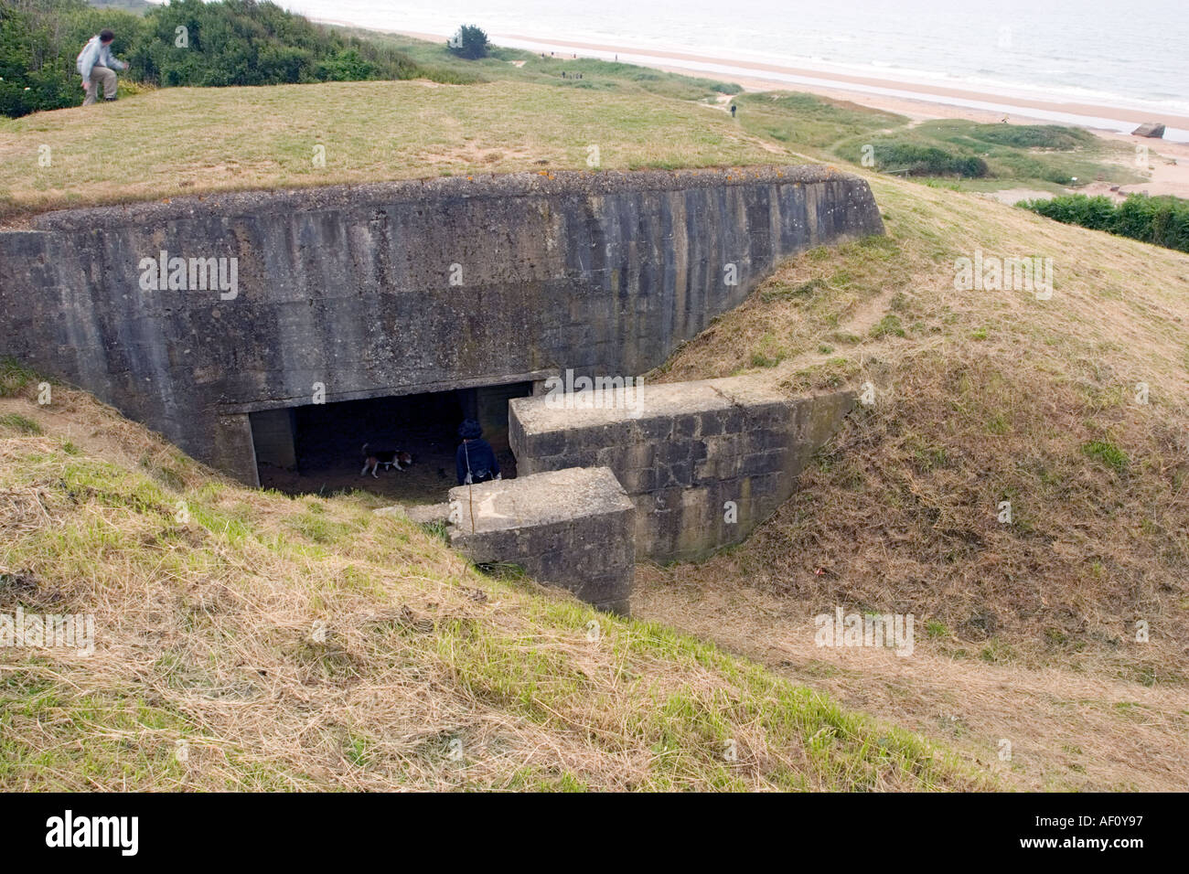 German defensive bunker overlooking Omaha Beach Pointe du Hoc ...