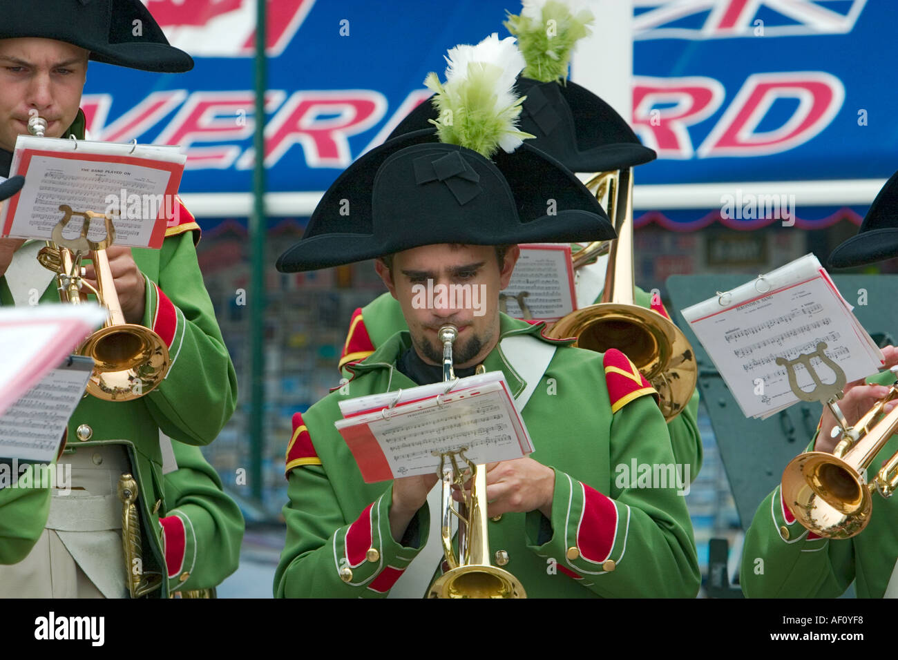 Danish marching Band Maribo Borgervæbning perform for visitors to the D ...