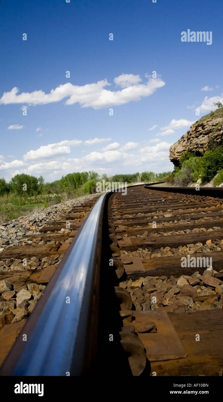 Train tracks in the mountains Stock Photo - Alamy