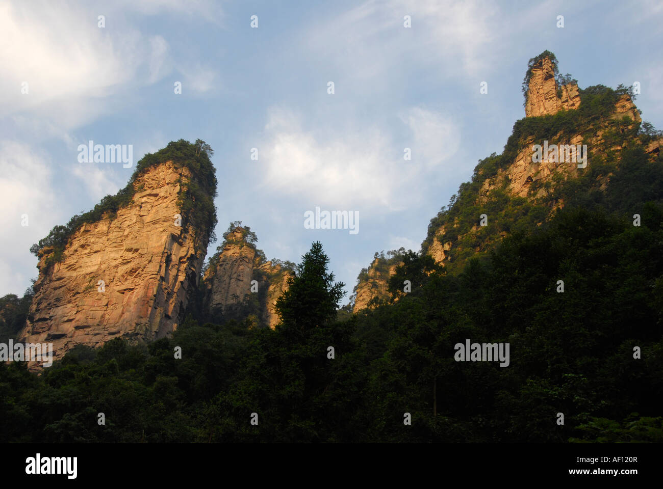 Limestone Rock formation out crop at first Chinese national park at ...