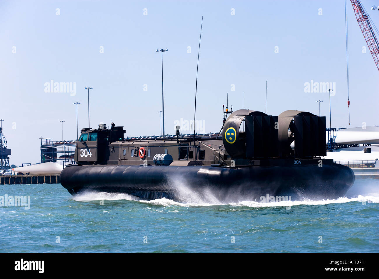 Dutch Hovercraft leaving the Itchen River Southampton England Stock ...