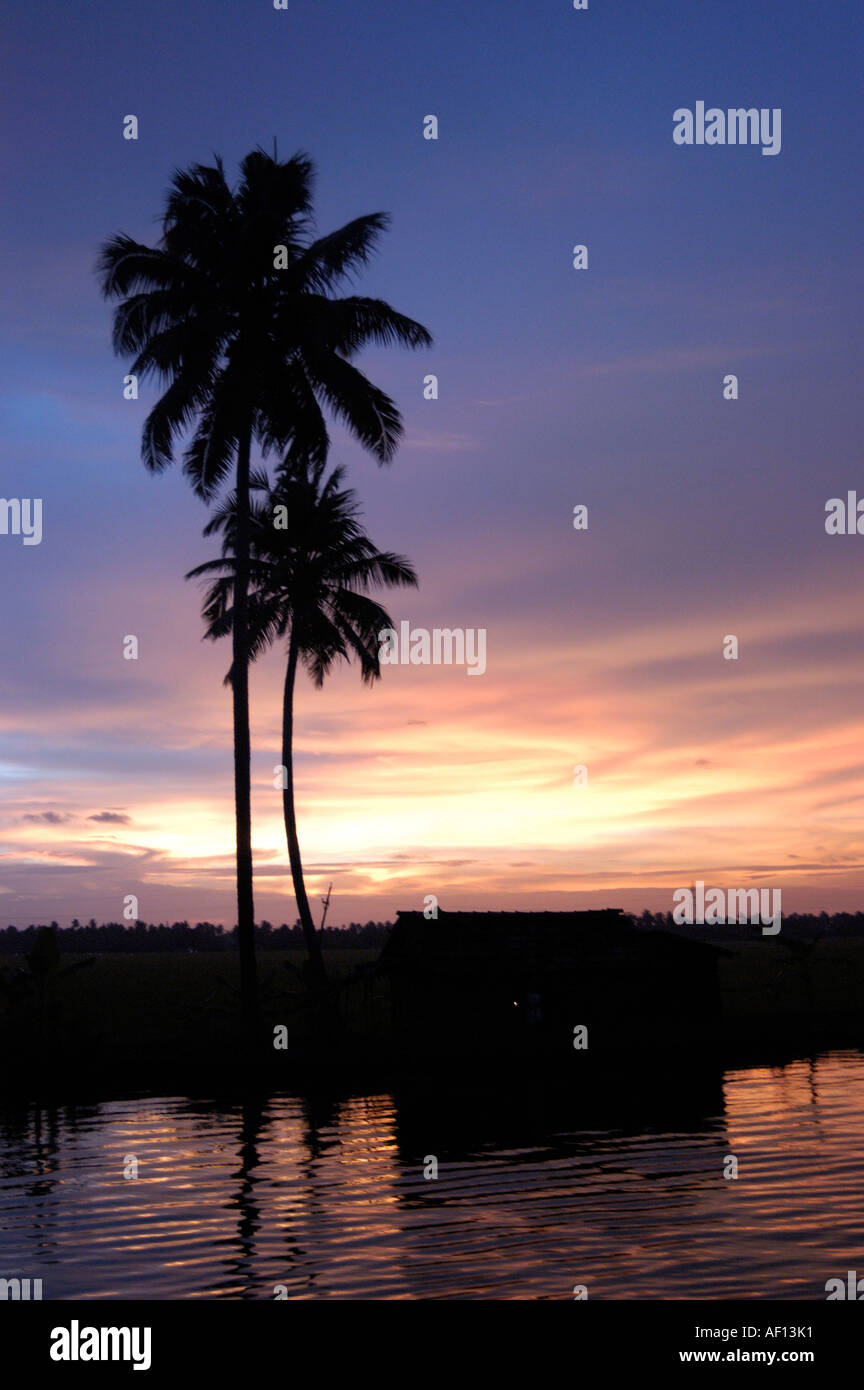 SUNSET OVER KUTTANAD LAKE Stock Photo - Alamy