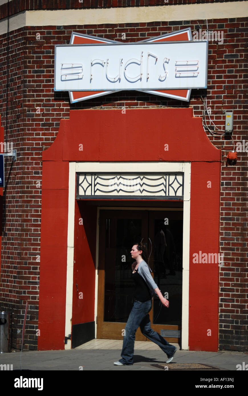 Rudi's Bar entrance, Regent's Circus, Swindon, Wiltshire, England ...
