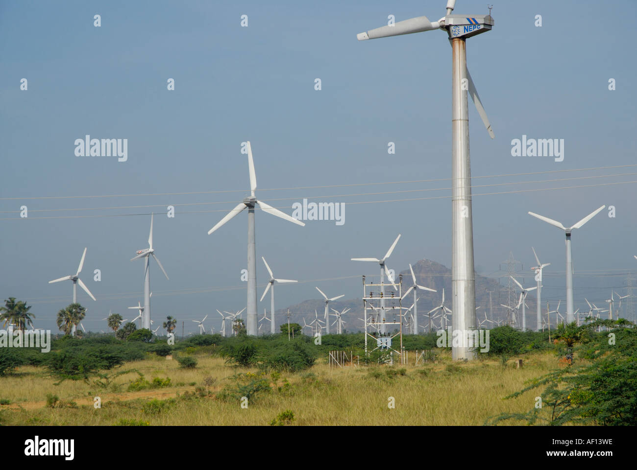 WINDMILLS IN TIRUNELVELI TAMILNADU Stock Photo - Alamy