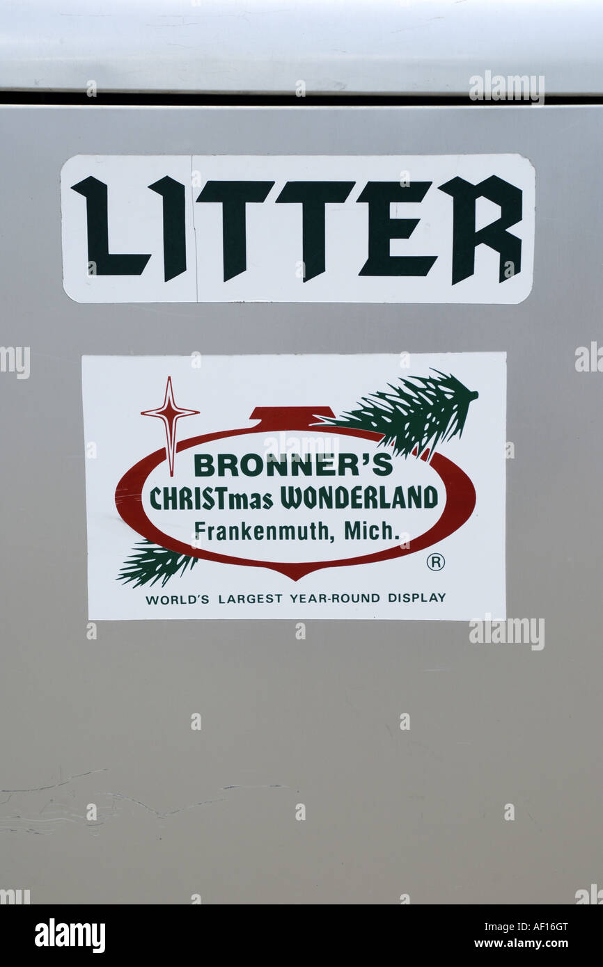 Stainless steel litter bin at Bronner s Christmas wonderland ...