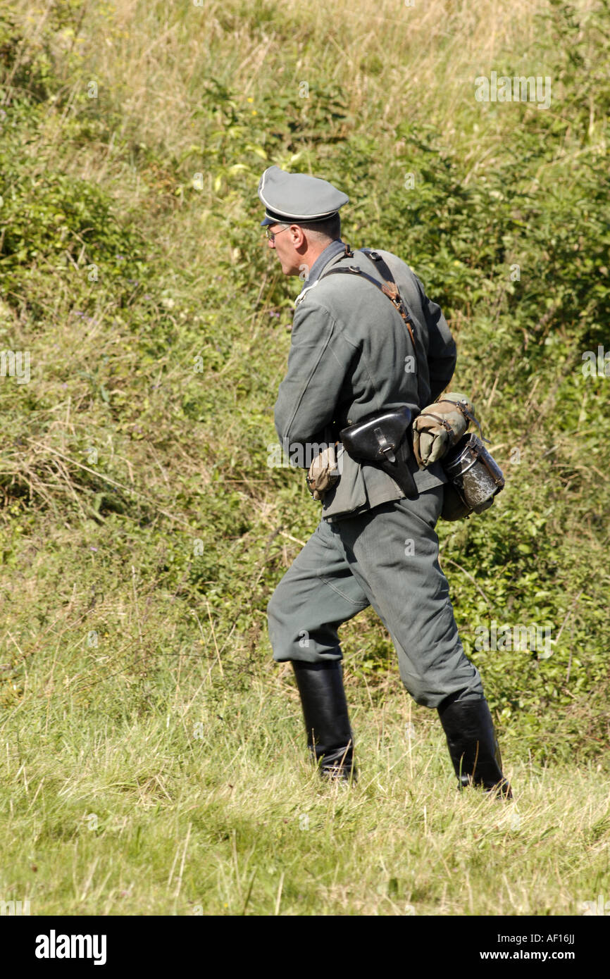 Men in a re enactment group dressed as German Army Infantry soldiers ...