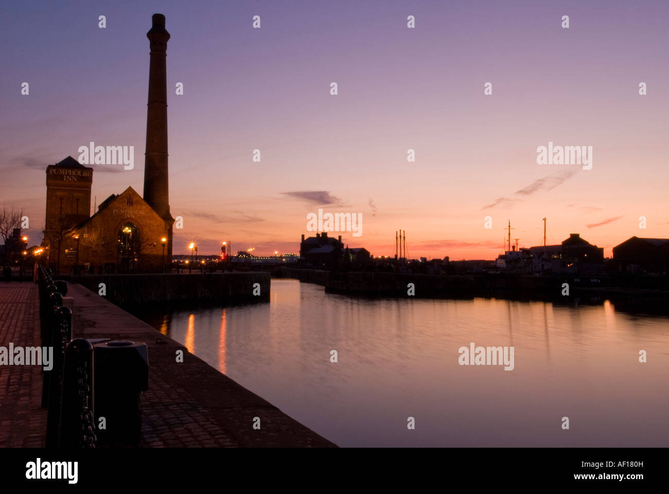 Moody sunset at Albert docks, Liverpool Stock Photo - Alamy
