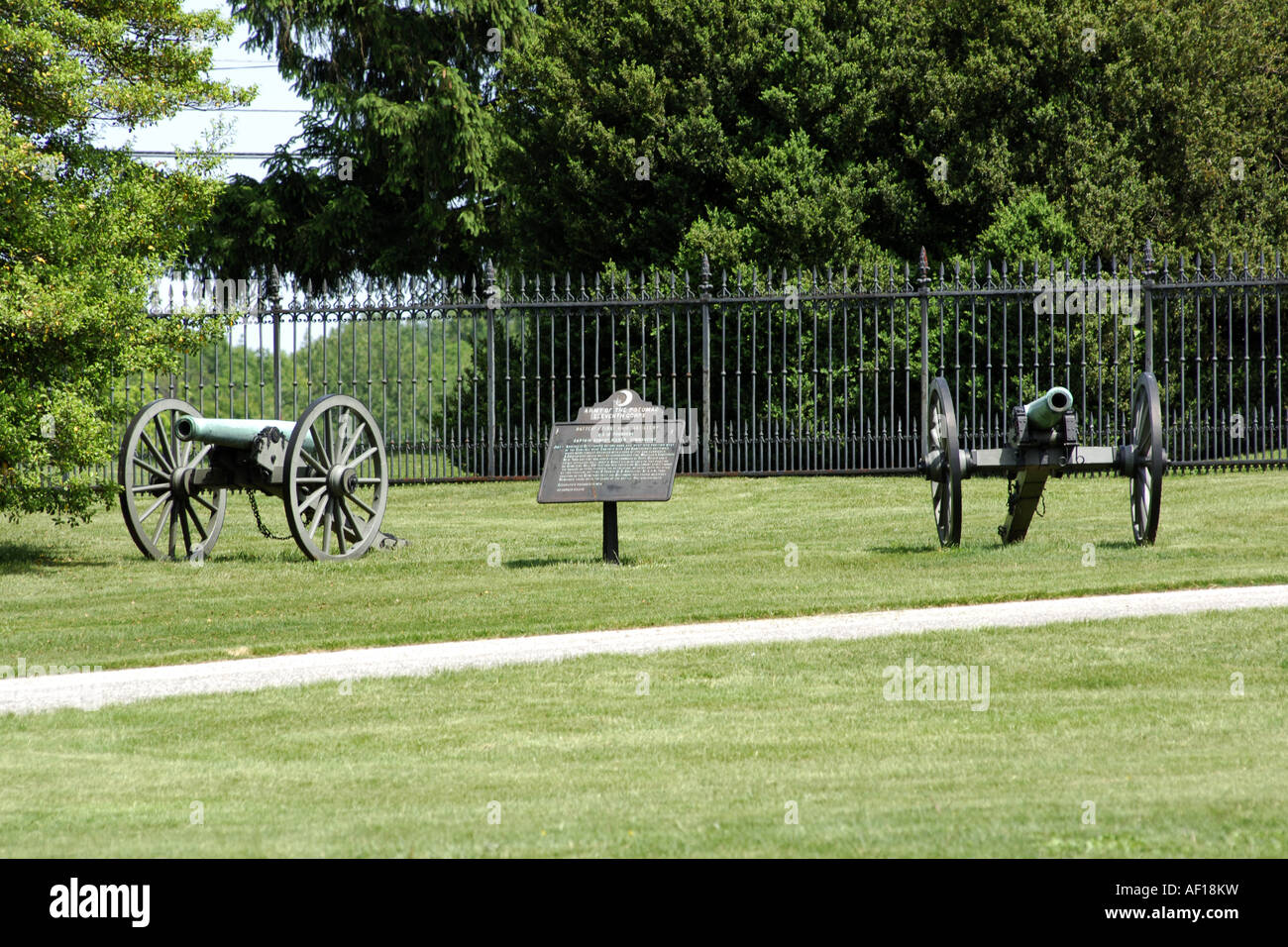 Civil war cannons in the National Cemetery Gettysburg Pennsylvania PA ...