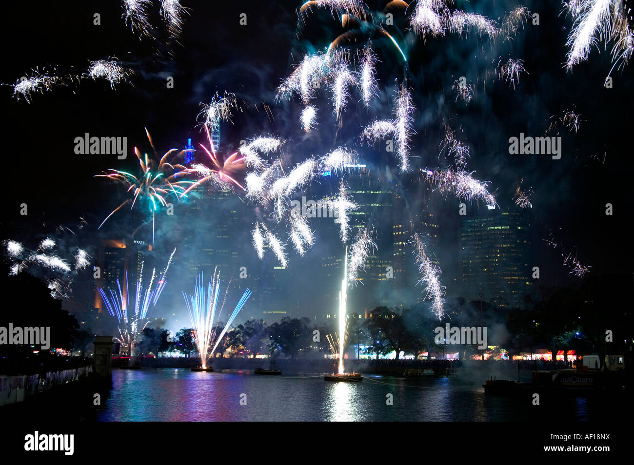 fireworks by the river Stock Photo - Alamy