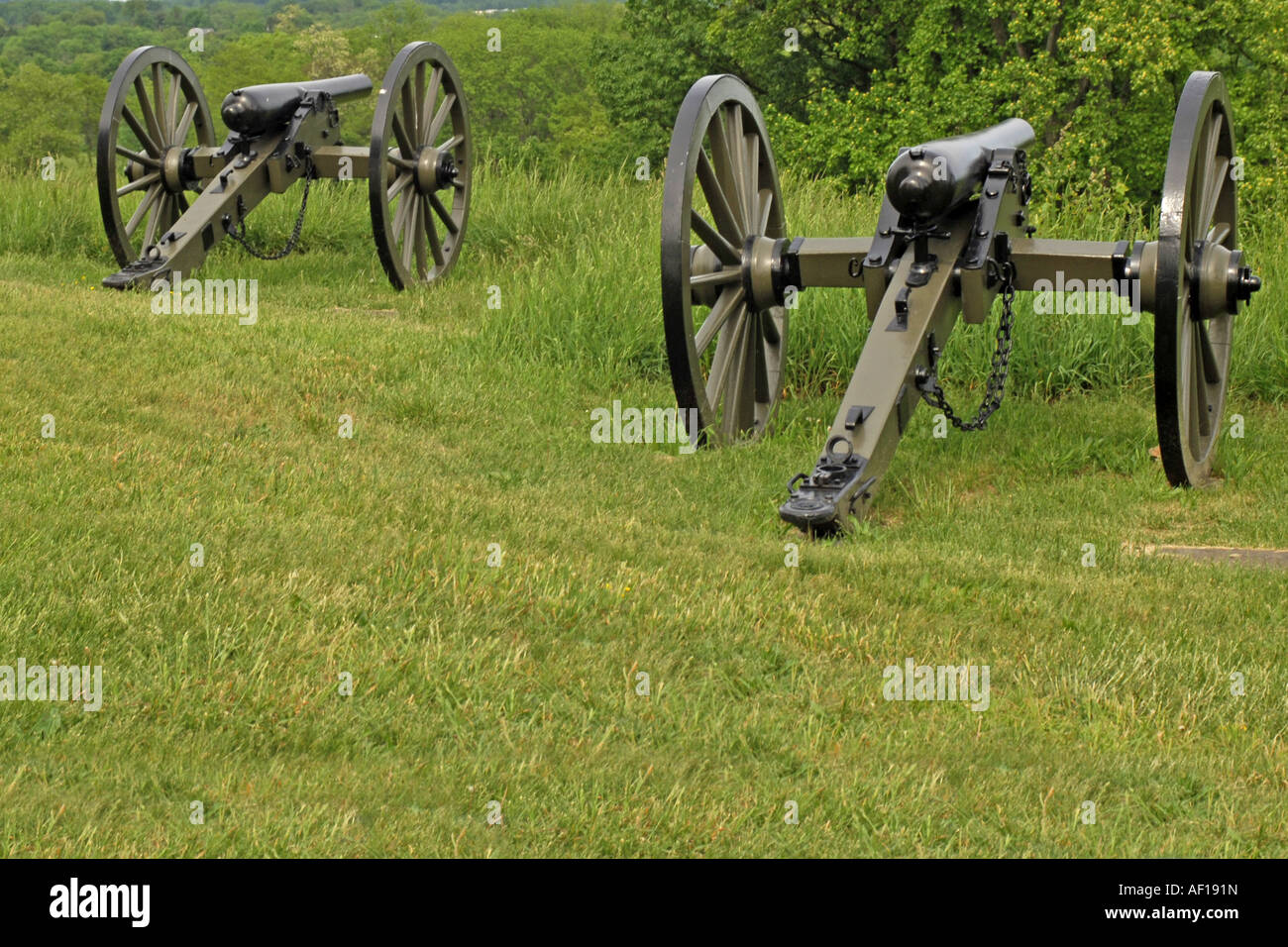 Artillery Cannons on Cemetery Ridge Gettysburg Pennsylvania PA Stock ...