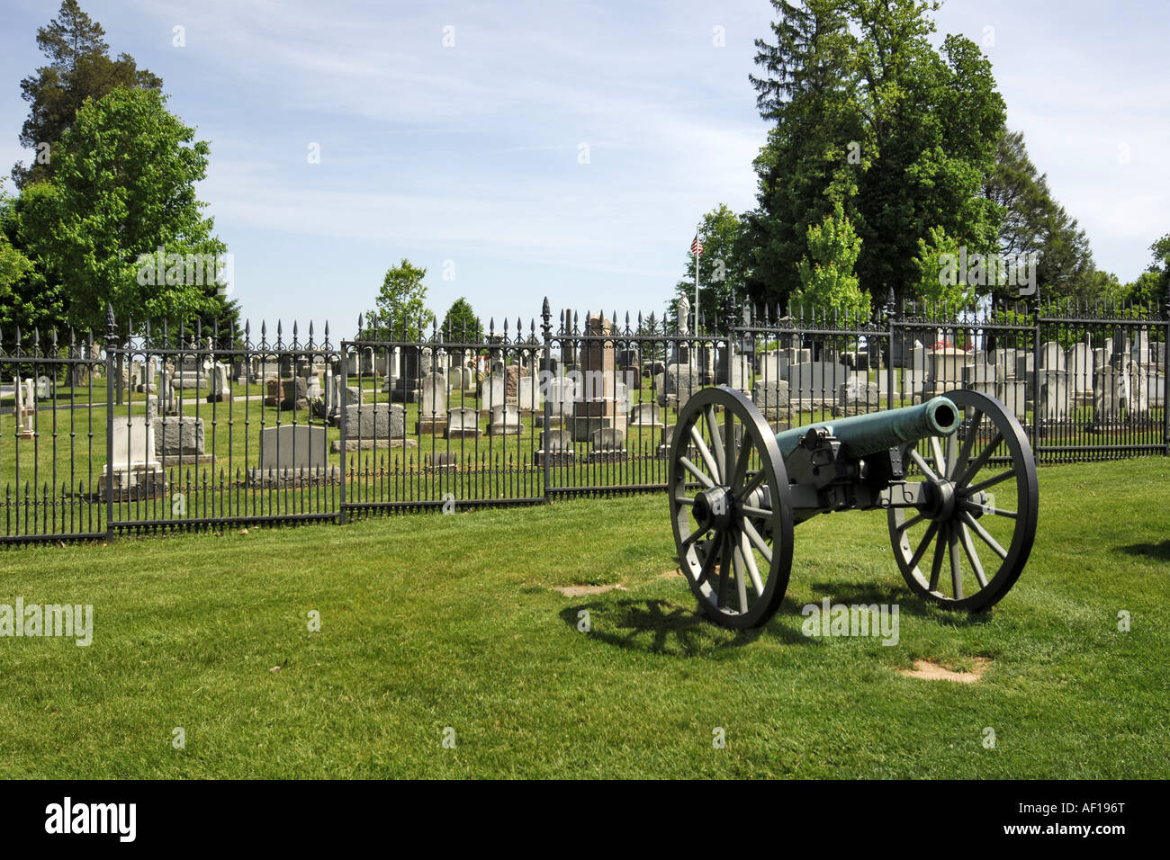 Civil war cannons in the National Cemetery Gettysburg Pennsylvania PA ...
