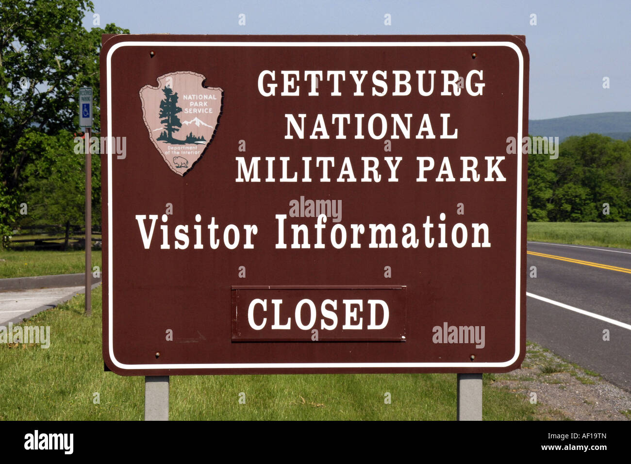 Gettysburg National Military Park sign Stock Photo - Alamy