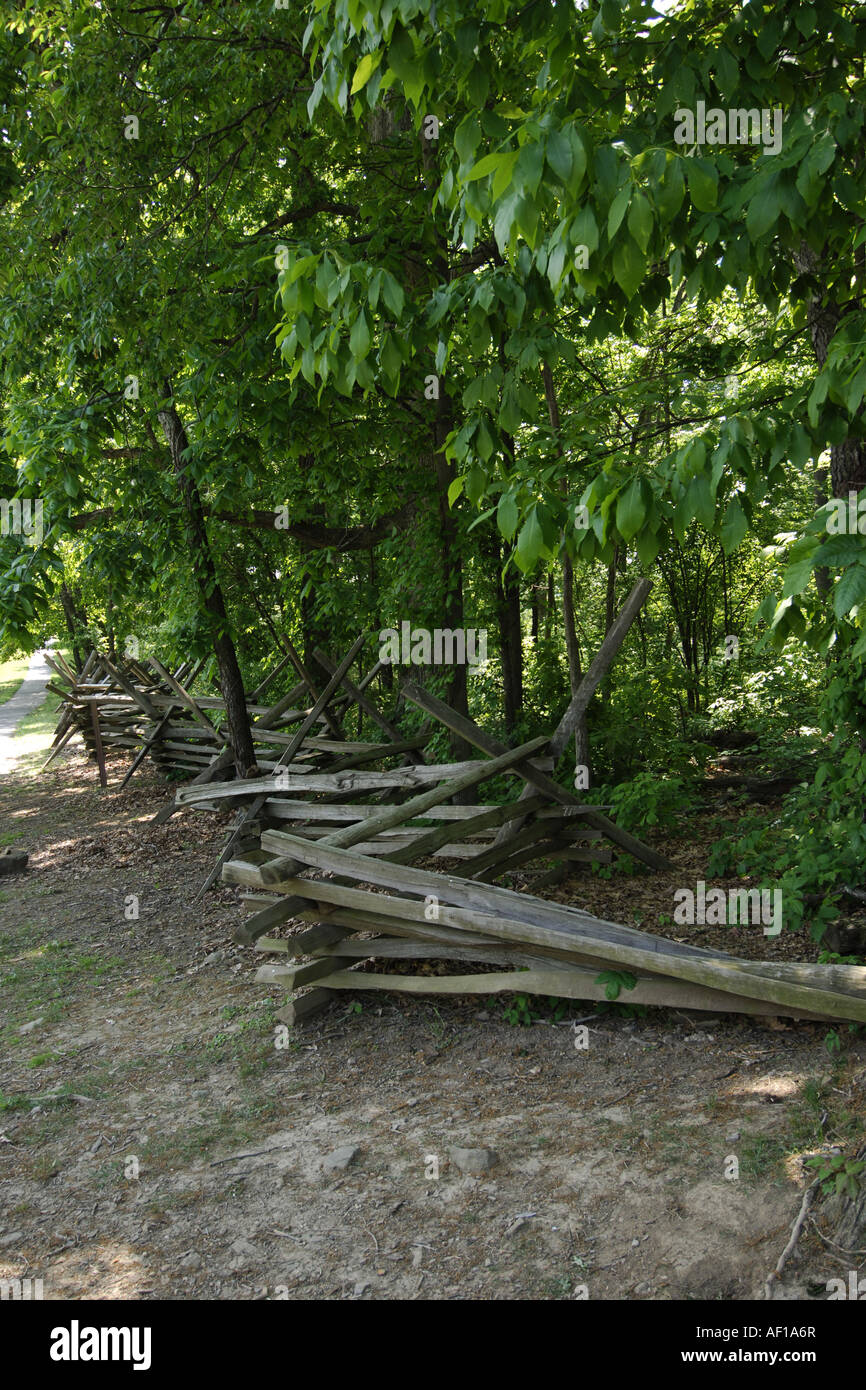 Barricade fencing at Pitzer Woods Gettysburg Pennsylvania PA Stock ...