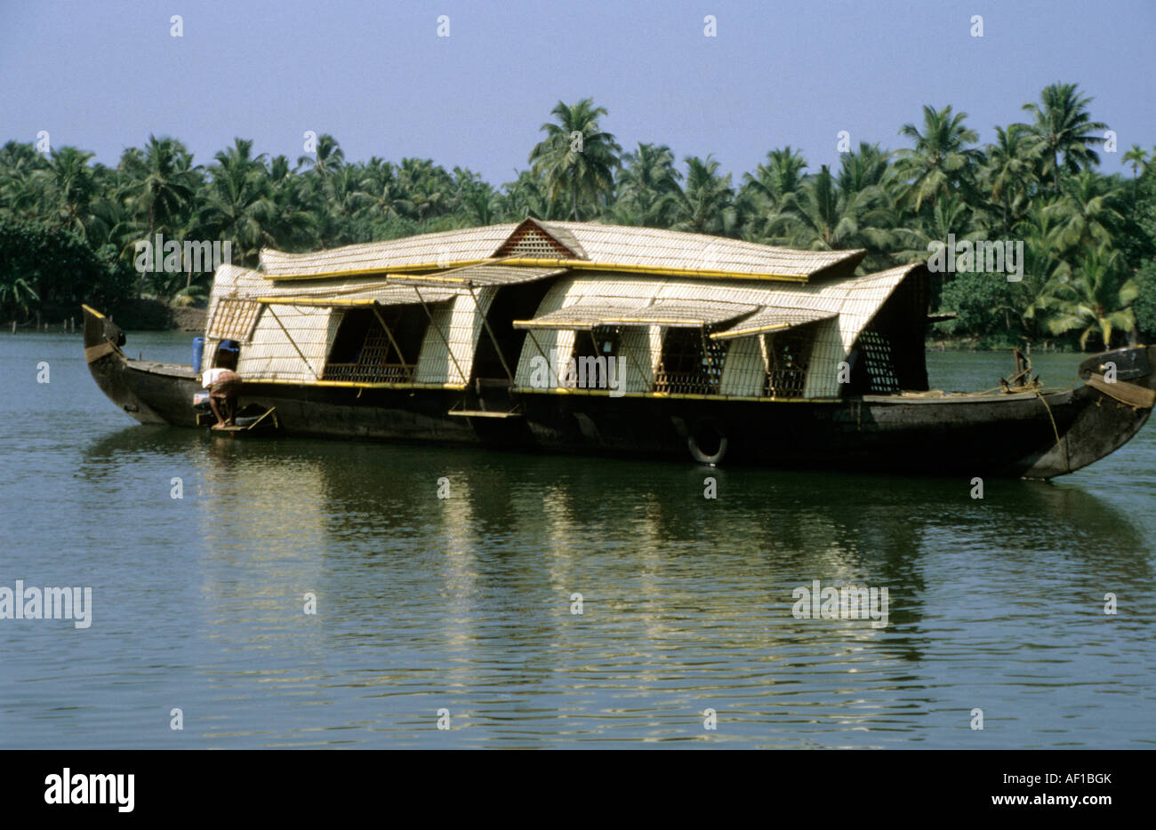 South India Kerala Local Caption Backwaters of Alleppey Rice Barge ...