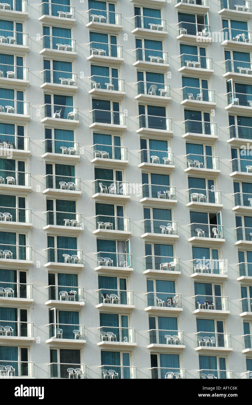 multiple window pattern on hotel facade Stock Photo - Alamy
