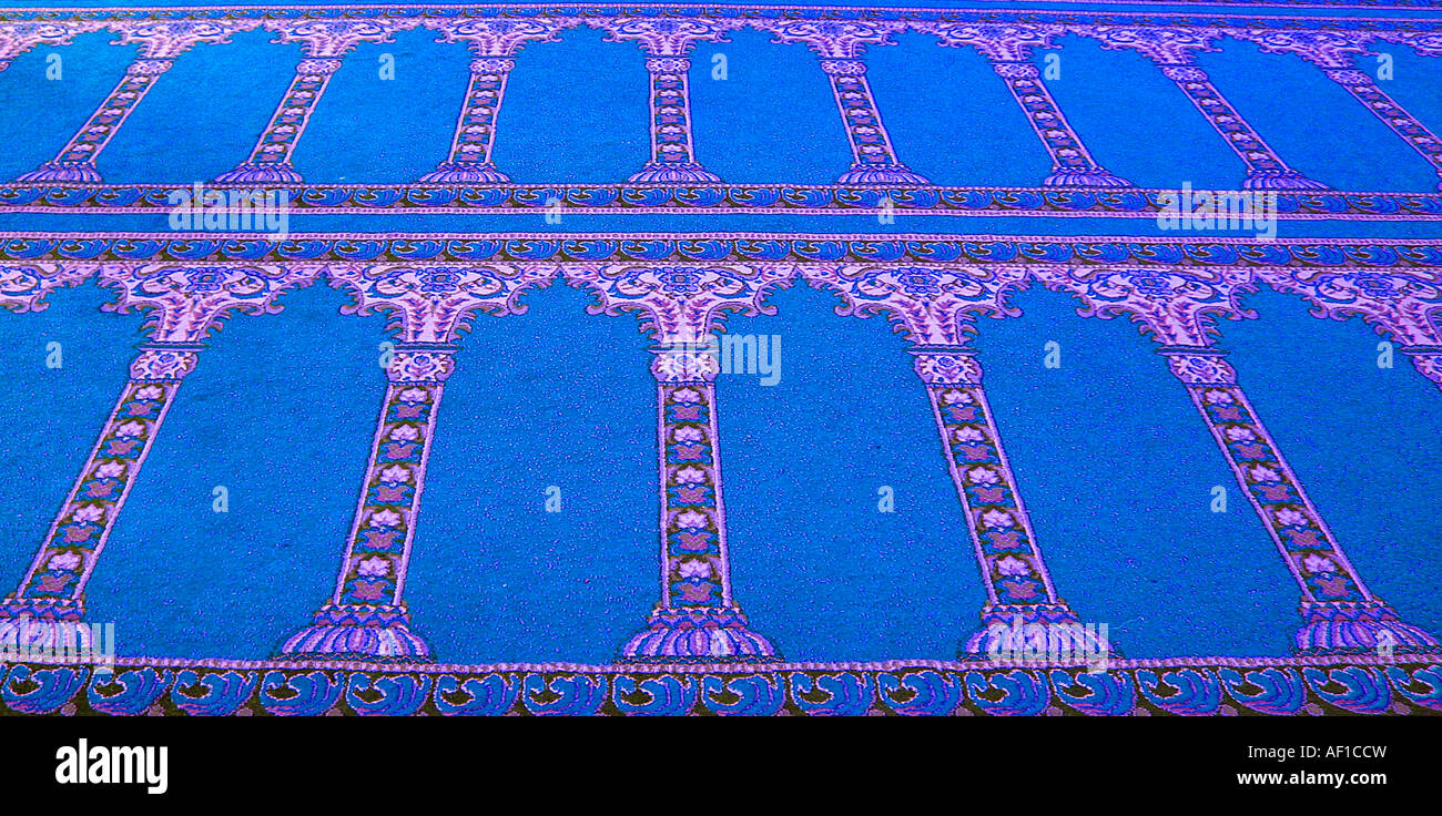 blue arabian mosque floor carpet Stock Photo - Alamy