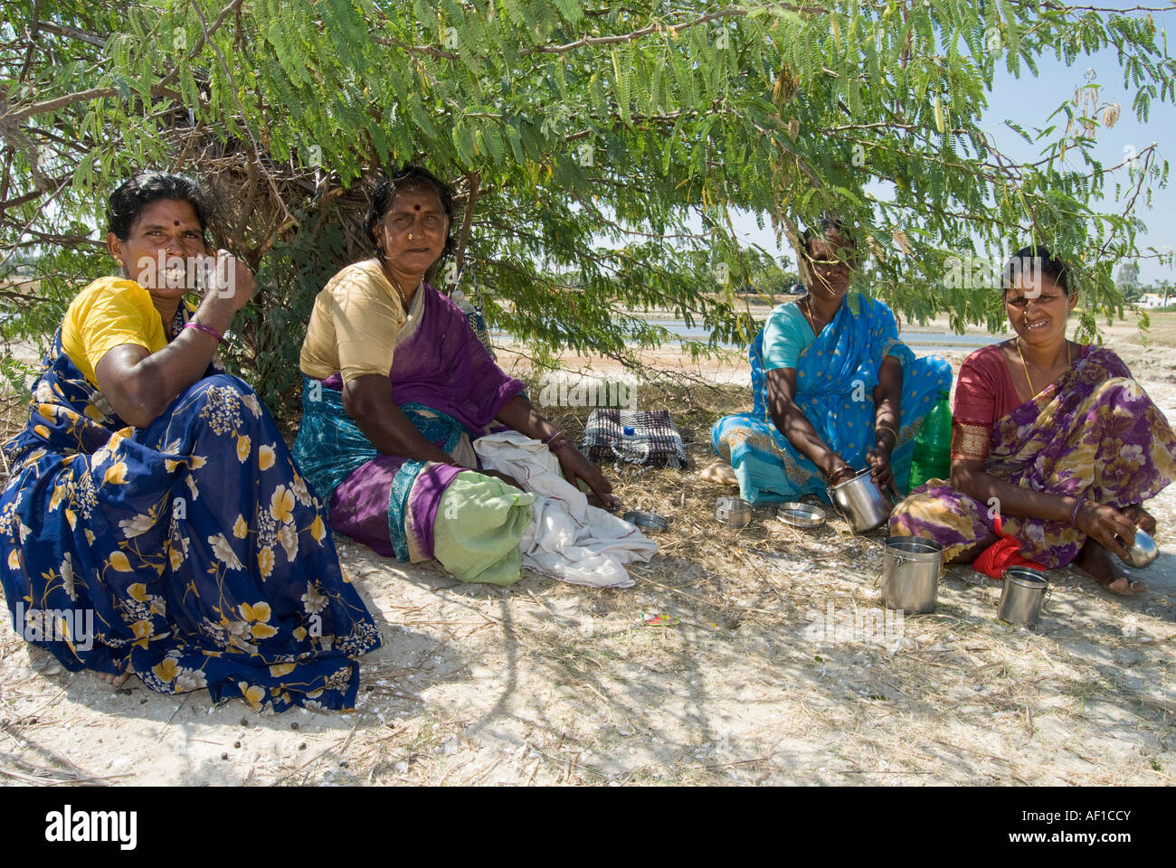 The work in the Marakanam Salt Pans Stock Photo - Alamy