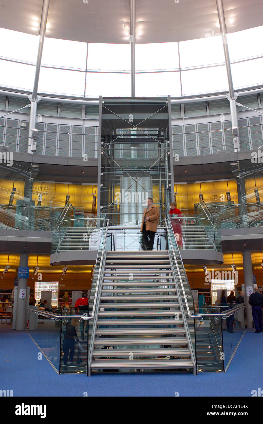 MAIN INTERNAL STAIRCASE IN THE FORUM MILLENIUM LIBRARY, NORWICH, UK ...