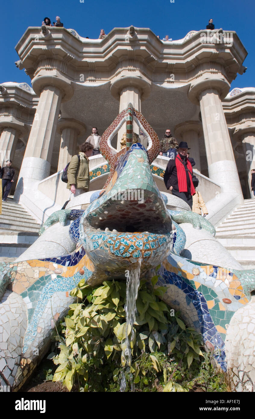 Parc Guell in Barcelona designed by Gaudi Stock Photo - Alamy