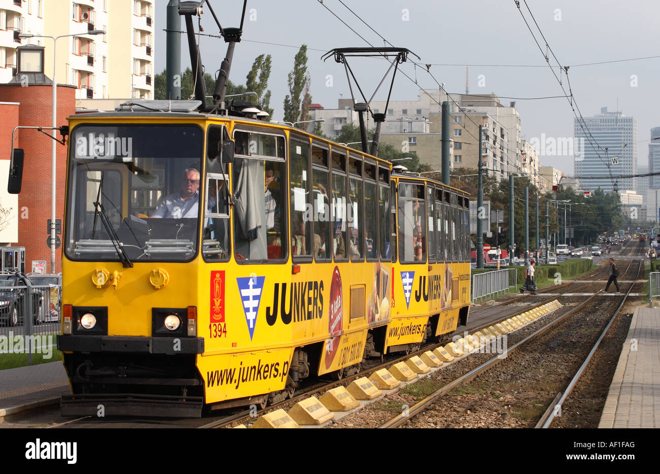 Warsaw Poland public transport tram network with city centre Stock ...