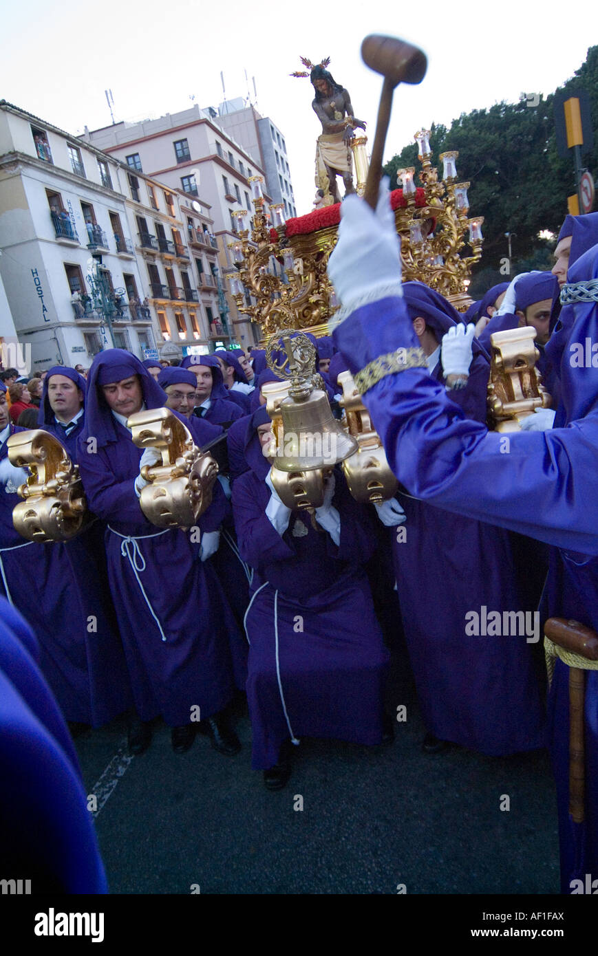 Throne bearers during Holy Week (Semana Santa) processions in Malaga ...